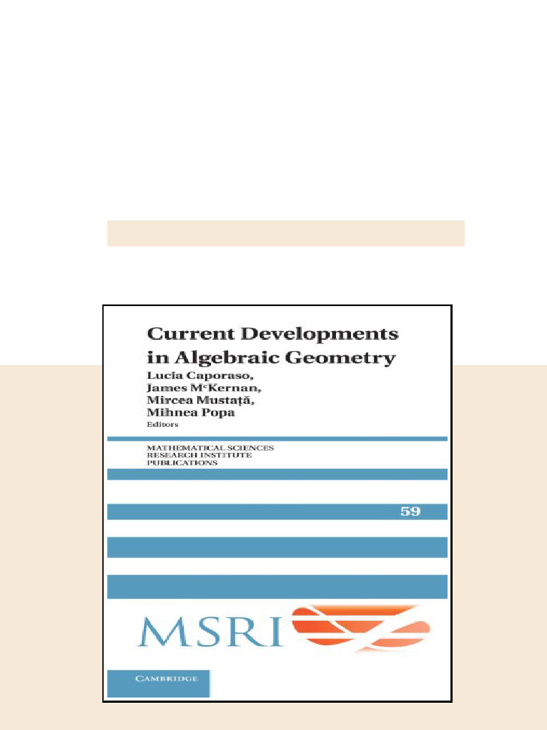 (Ebook) Current Developments in Algebraic Geometry by Lucia Caporaso ...