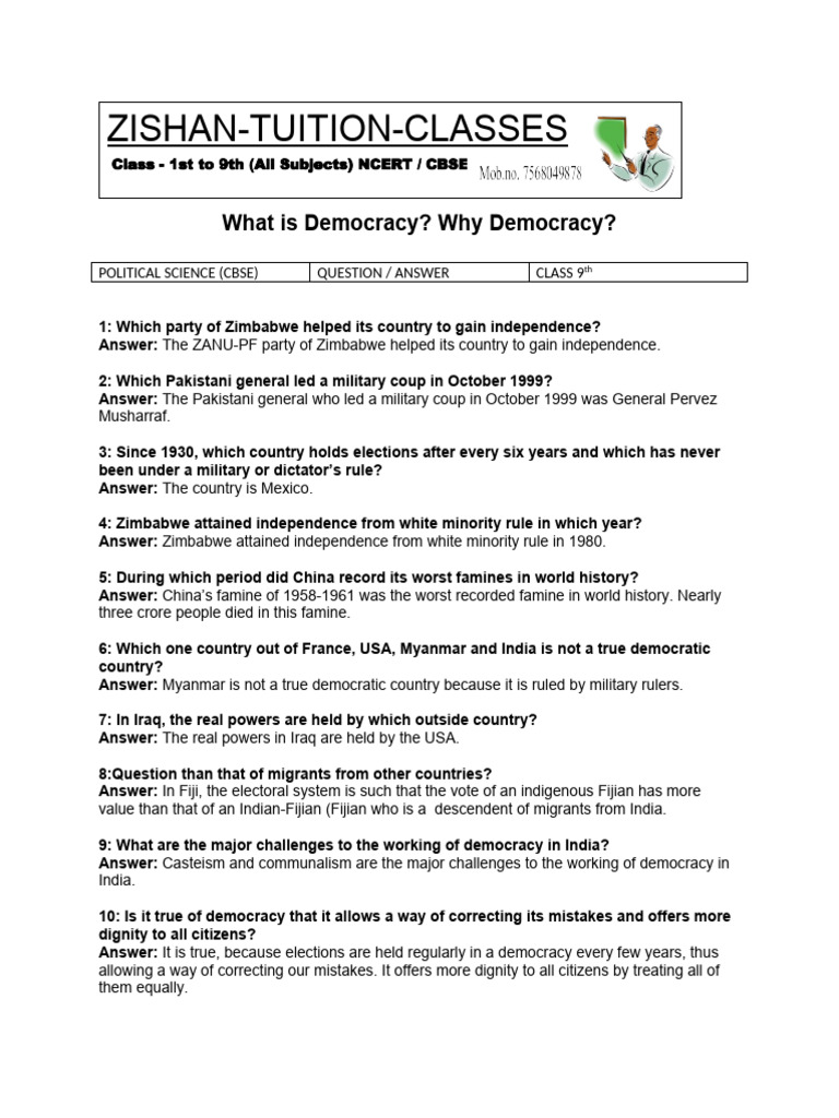 What is Democracy Why Democracy | PDF