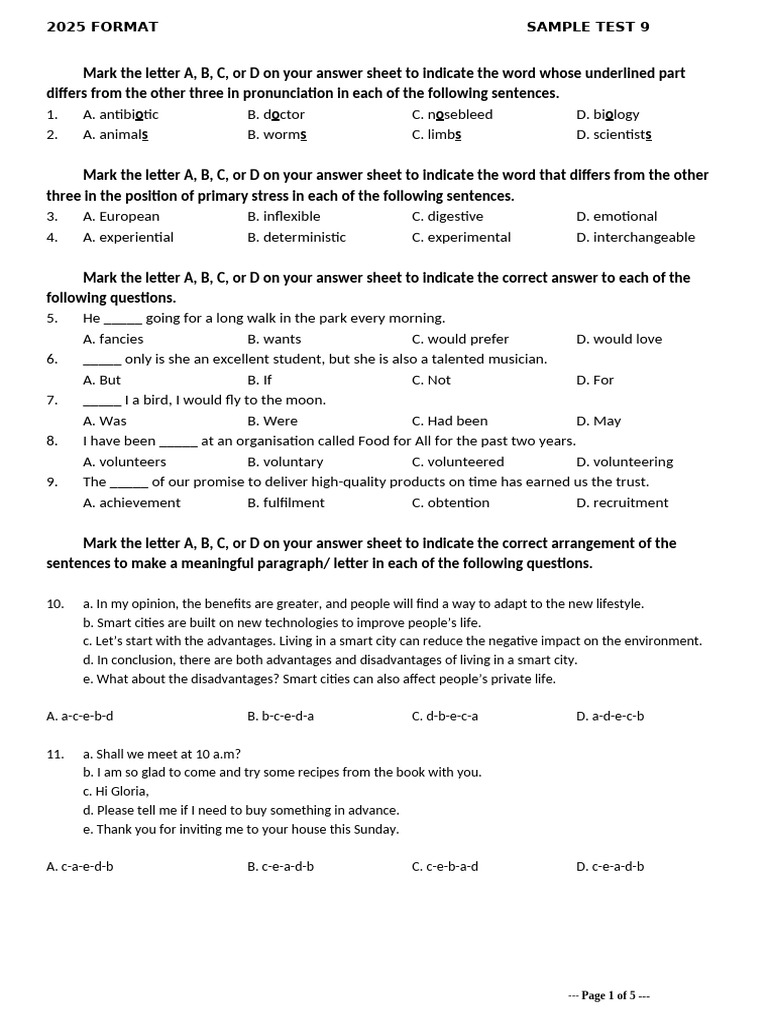 Bộ Đề Tiếng Anh 11 Form Mới Nhất 2025 Có Đáp Án (27) | PDF | Equity ...
