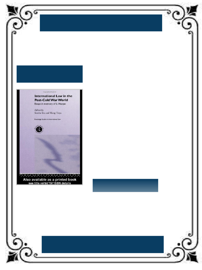 International Law and the Post Cold War World Essays in Memory of Li ...