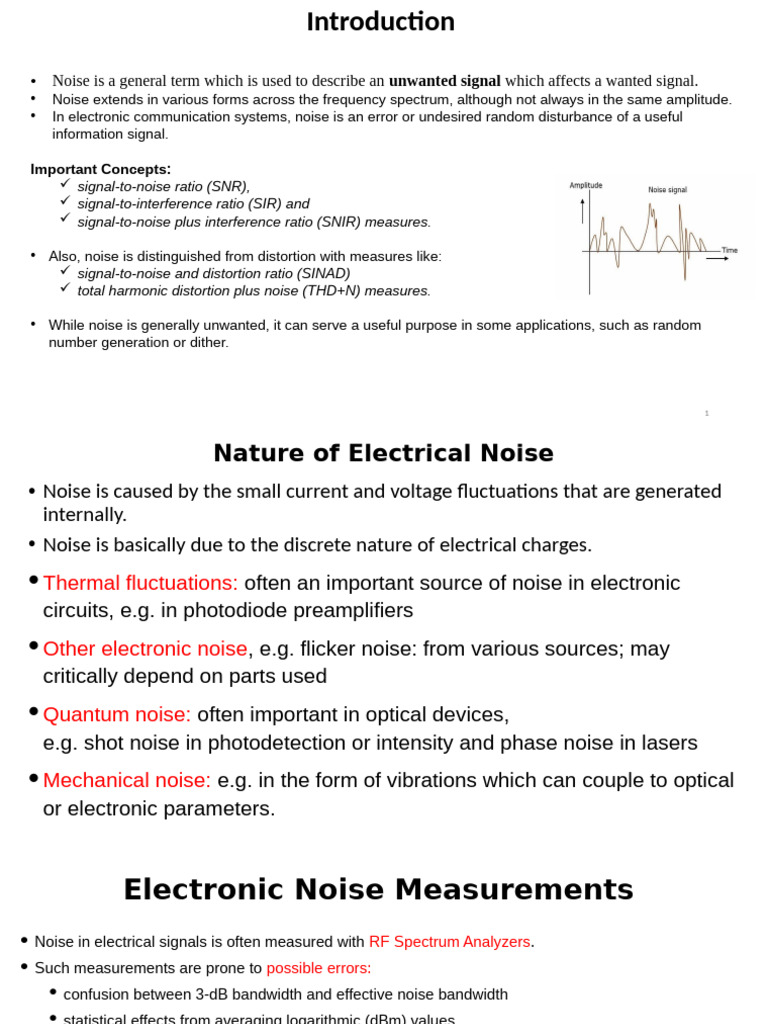Noise in Electronic Circuits Modified | PDF | Signal To Noise Ratio ...
