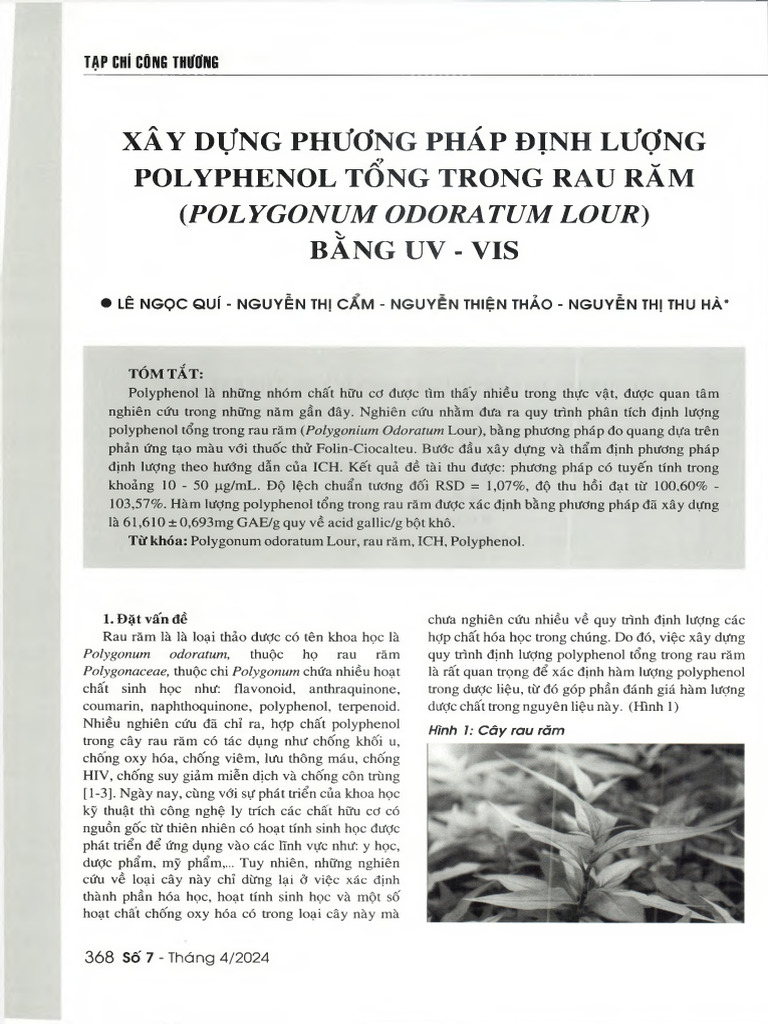 xây dựn pp định lượng polyphenol | PDF