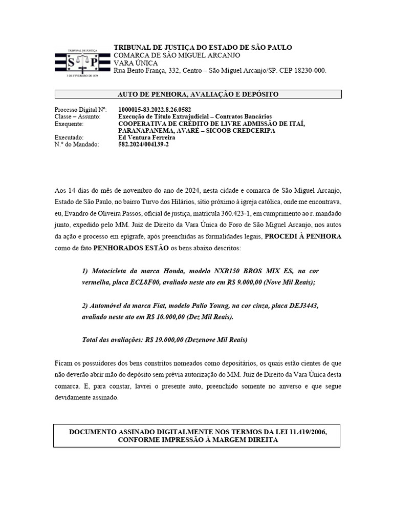 Tribunal de Justiça Do Estado de São Paulo: Processo Digital Nº: Classe ...