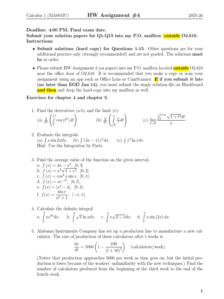 HW Assignment 4_Due Final Exam date (1) | PDF | Radioactive Decay ...