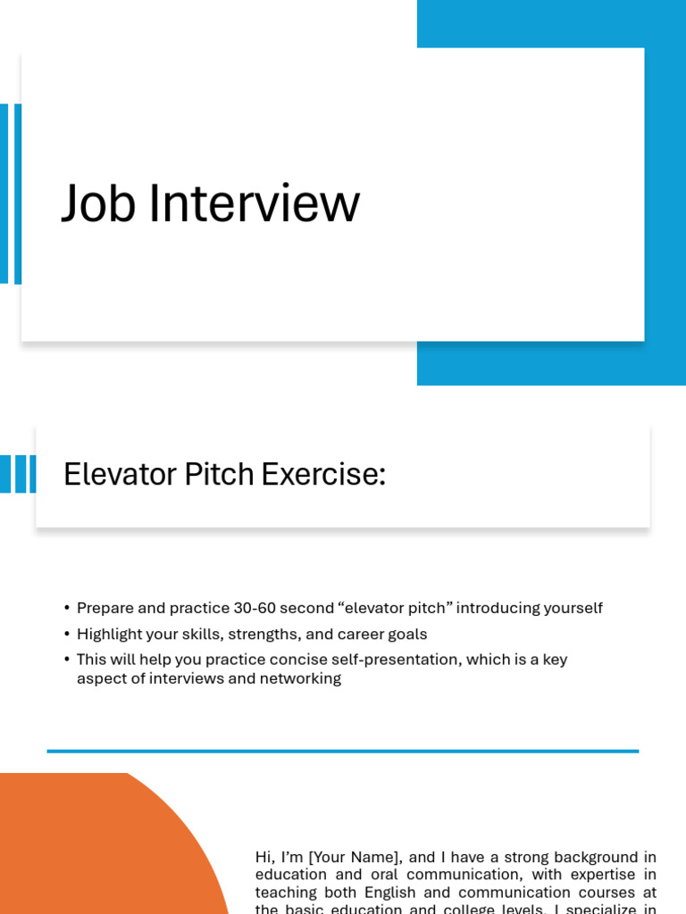 JOB INTERVIEW lecture | PDF | Job Interview | Communication