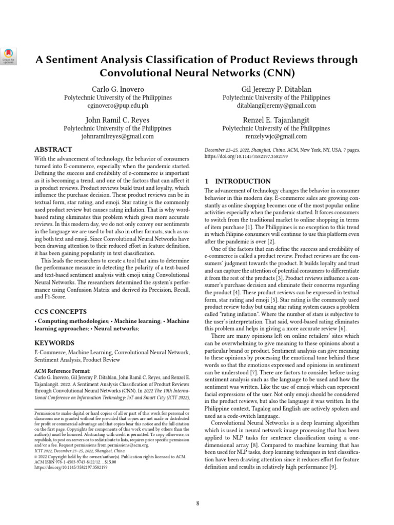A Sentiment Analysis Classification of Product Reviews Through ...