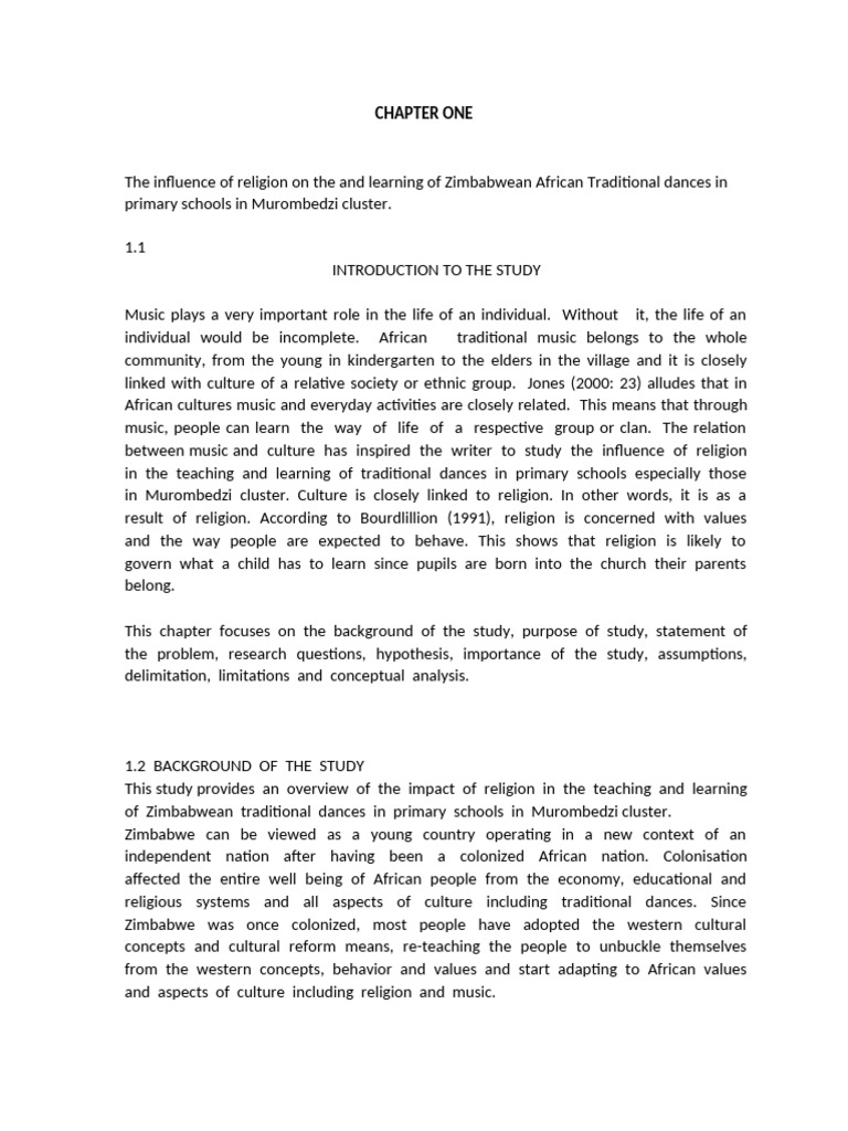 CHAPTER_ONE | PDF | Zimbabwe | Teachers