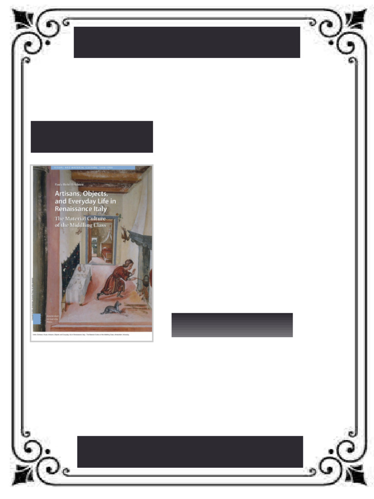 Artisans Objects and Everyday Life in Renaissance Italy The Material ...