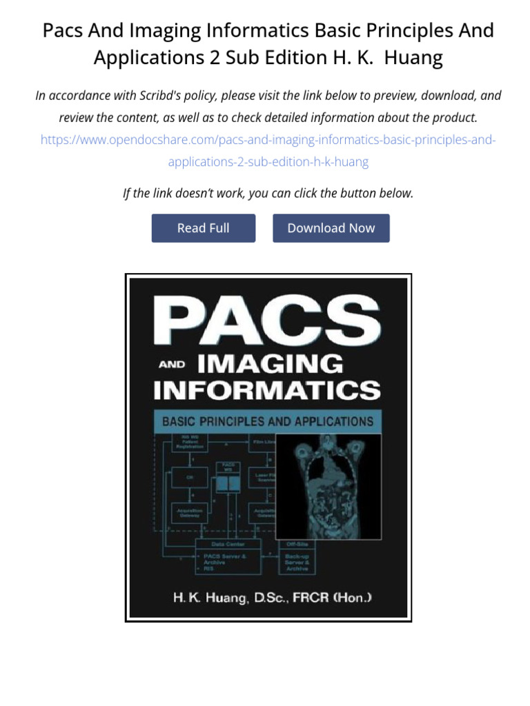 PACS and Imaging Informatics Basic Principles and Applications 2 Sub ...