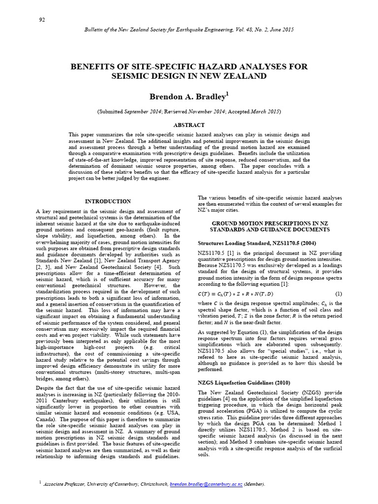 Site-Specific Seismic Hazard Benefits | PDF | Moment Magnitude Scale ...