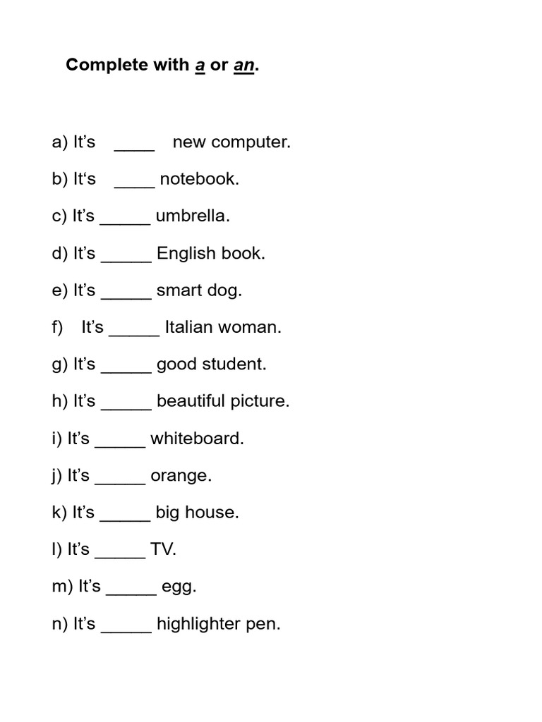 English Grammar Exercises for Beginners | PDF