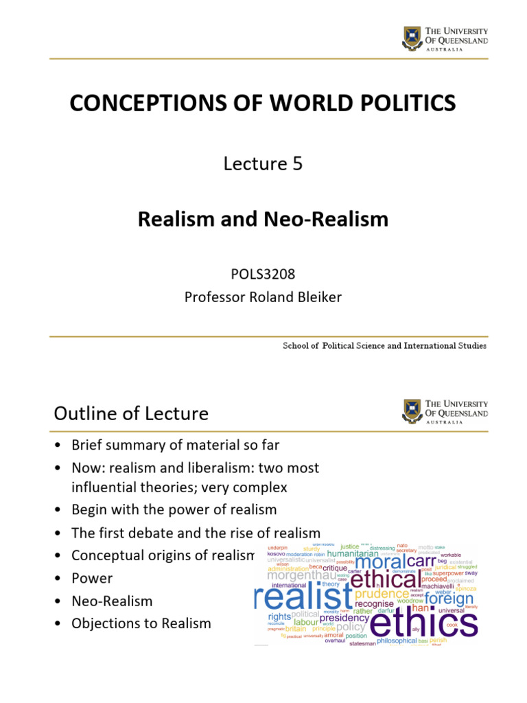 Realism and Neo-Realism in IR Theory | PDF | Political Science ...