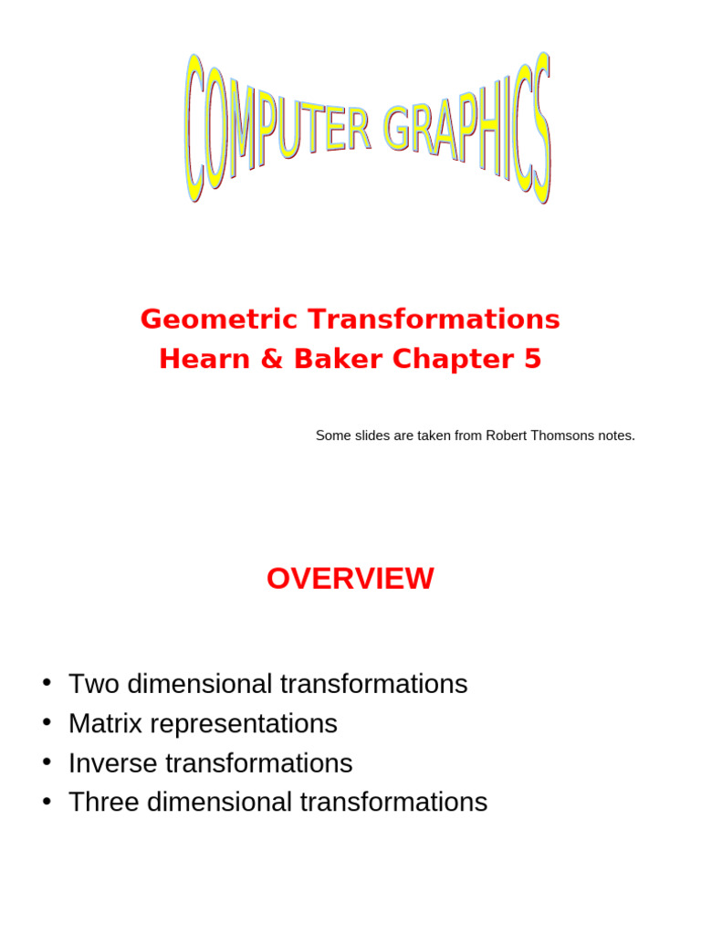 Transformation | PDF | 2 D Computer Graphics | Matrix (Mathematics)