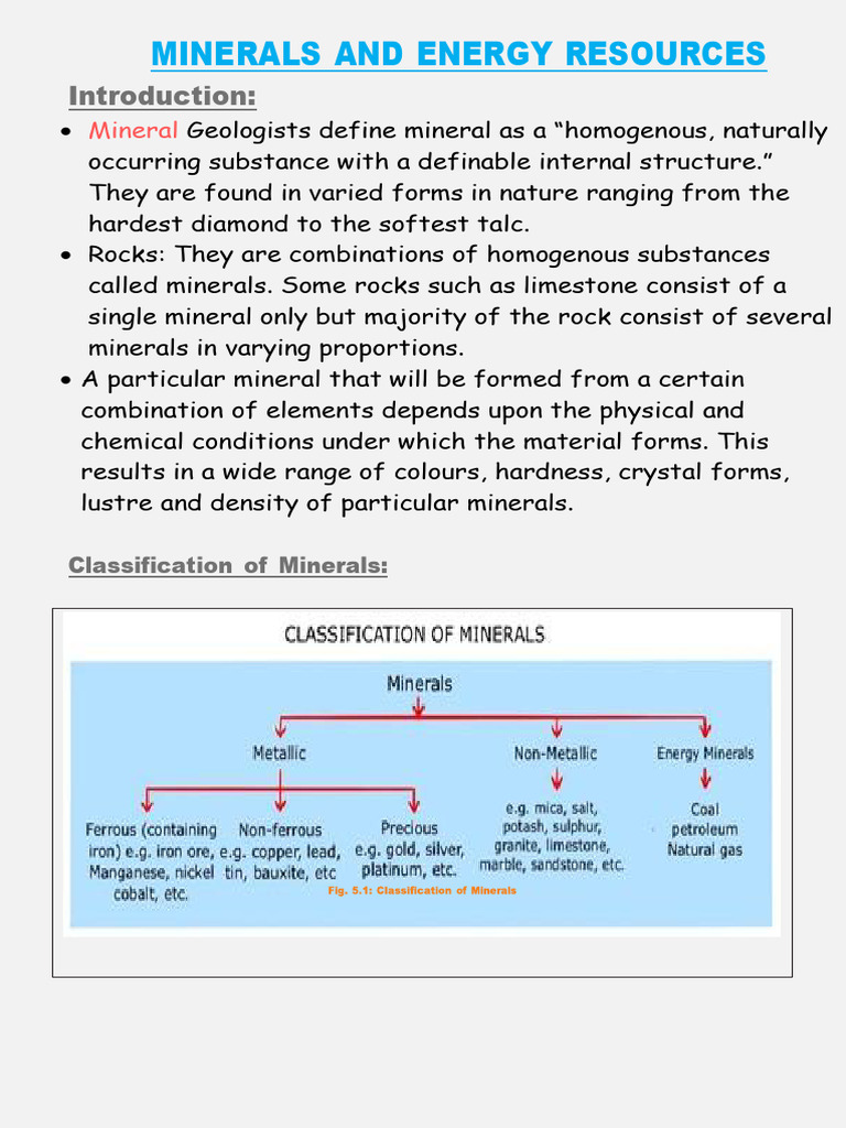 Mineral and Energy Resources | PDF | Minerals | Energy Development