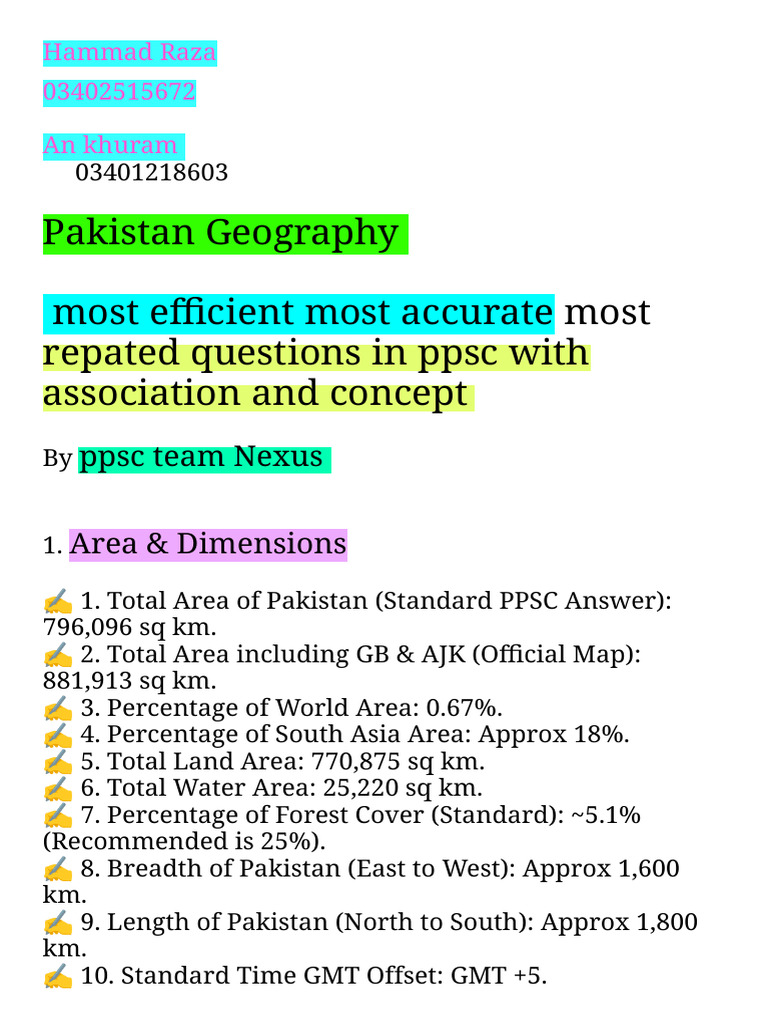 Pak Geography Association and Concept | PDF | Indus River | Pakistan
