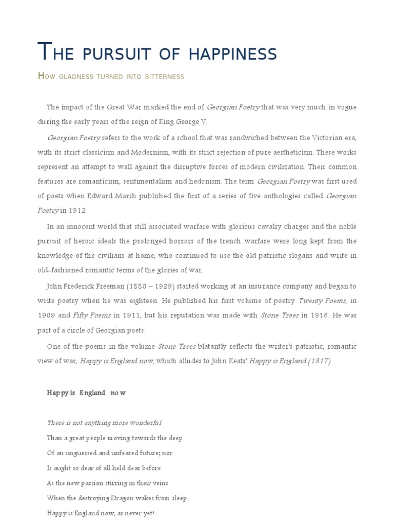 The Pursuit of Happiness | PDF | Romanticism | Poetry