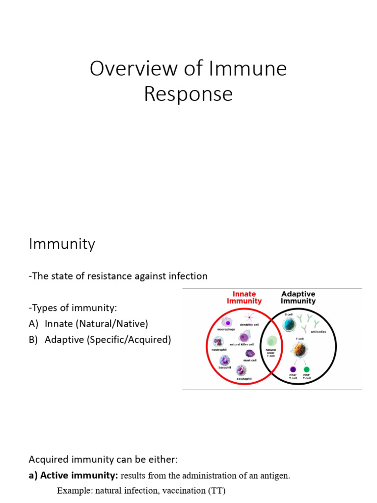 Immune Response Overview and Types | PDF | Immune System | Adaptive ...