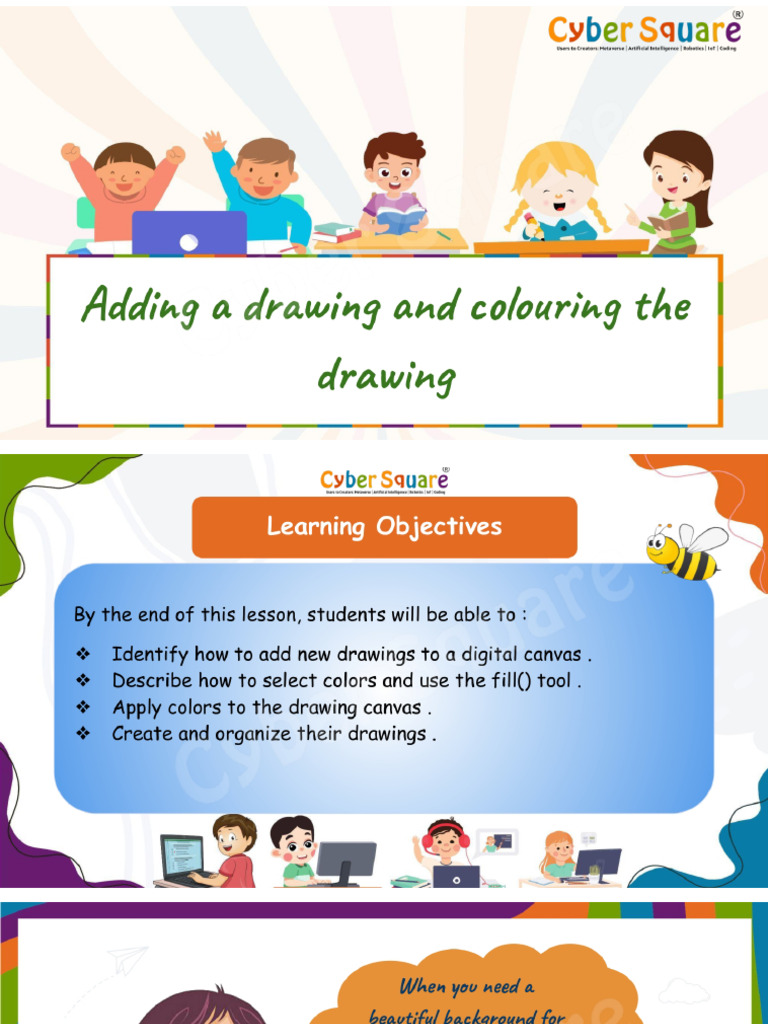 Learn-Adding a Drawing and Colouring the Drawing | PDF