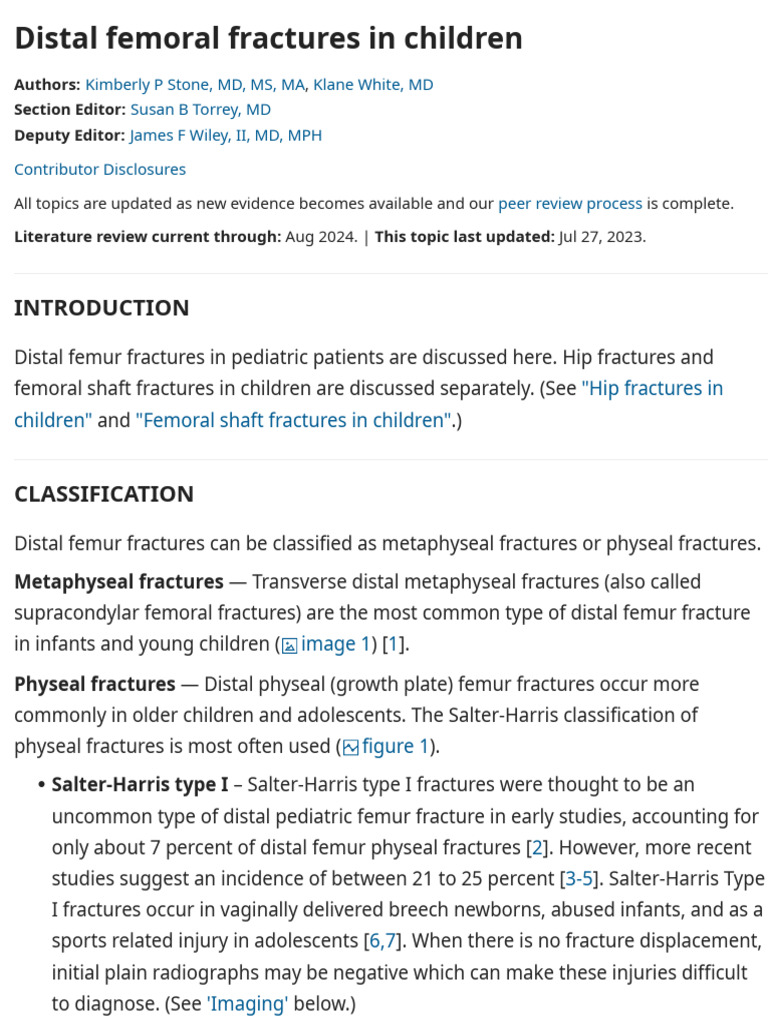 Distal Femoral Fractures in Children | PDF | Knee | Human Leg