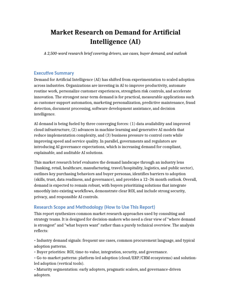 Market_Research_Demand_for_AI_2500_words | PDF | Artificial ...