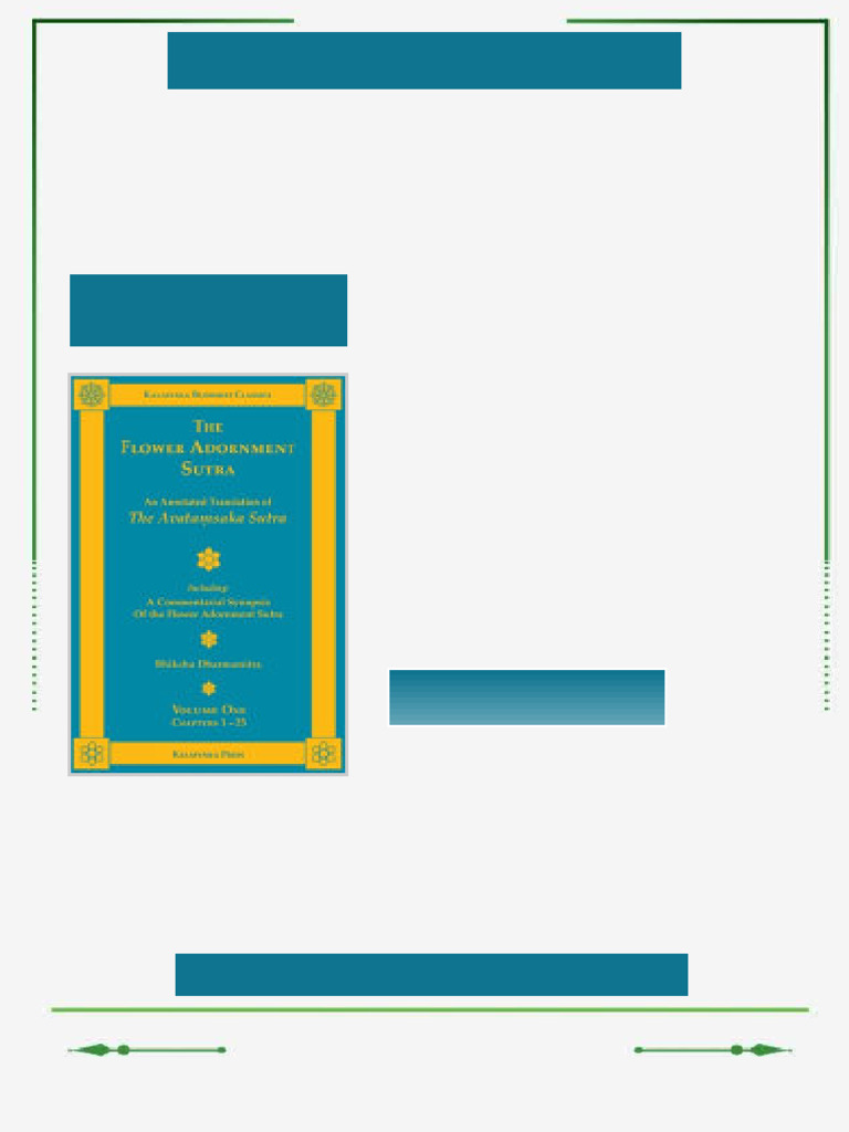 The Flower Adornment Sutra Volume One Bhikshu Dharmamitra Tripitaka ...