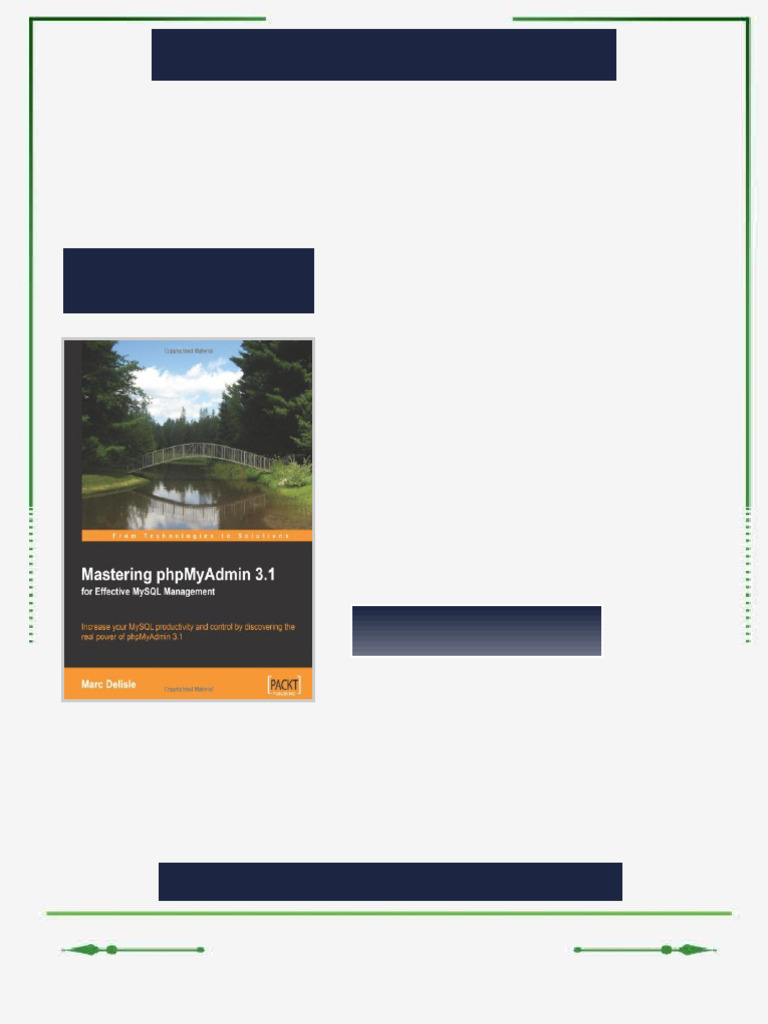 Mastering phpMyAdmin 3 1 for Effective MySQL Management 4th edition ...