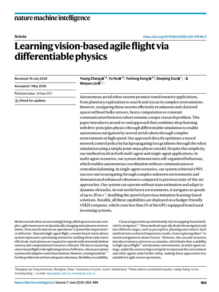 Agile Flight Learning with Differentiable Physics | PDF