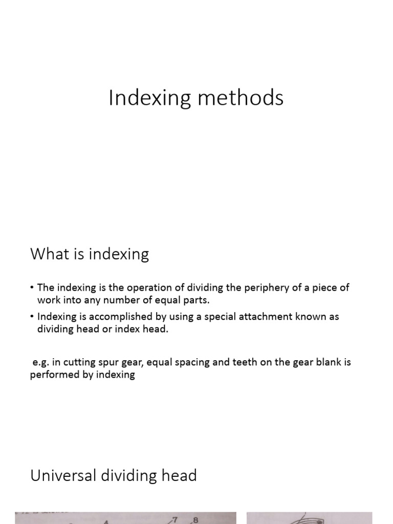 Indexing Methods in Machining Explained | PDF | Tools | Mechanics