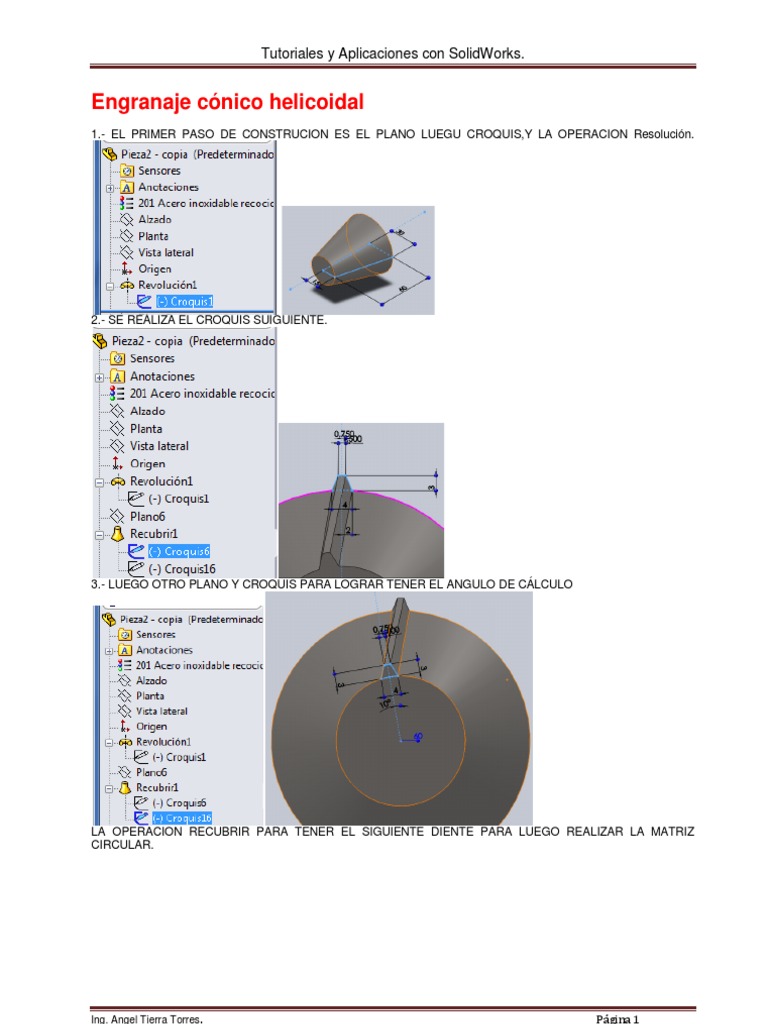 Engranaje Cónico Helicoidal | PDF | Engranaje | Enseñanza de matemática