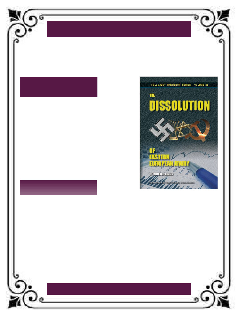 The Dissolution of Eastern European Jewry 2nd Edition Walter Sanning ...