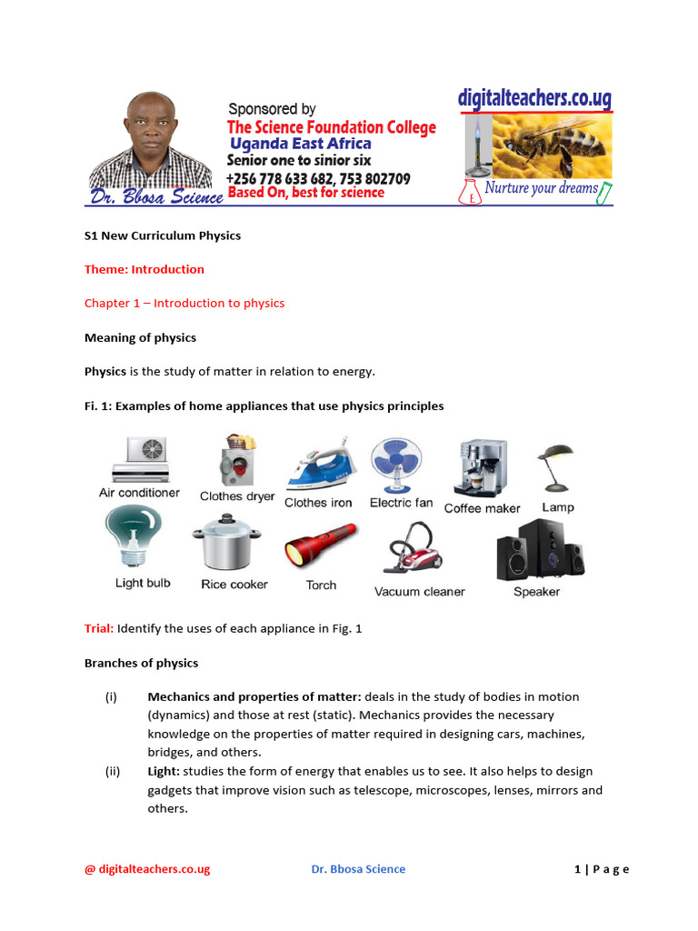 S1 Physics Curriculum Overview | PDF | Physics | Electricity