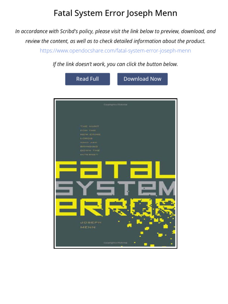 Fatal System Error Joseph Menn full | PDF | Computer Security | Security