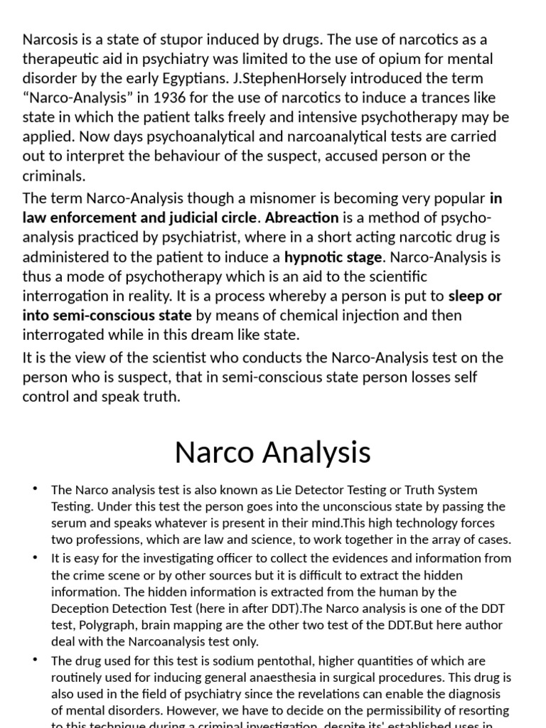 Narco Analysis | PDF | Polygraph | Self Incrimination