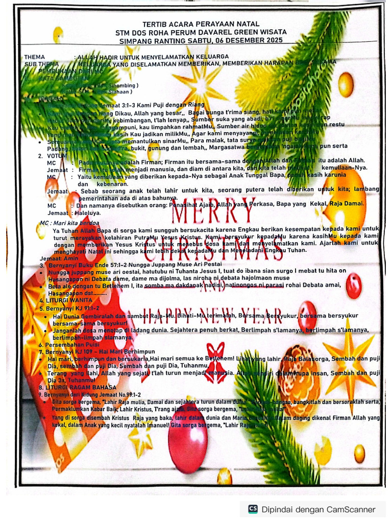 Tertib Acara Natal | PDF