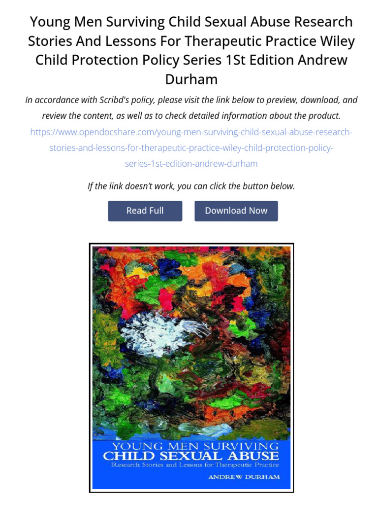 Young Men Surviving Child Sexual Abuse Research Stories and Lessons for ...