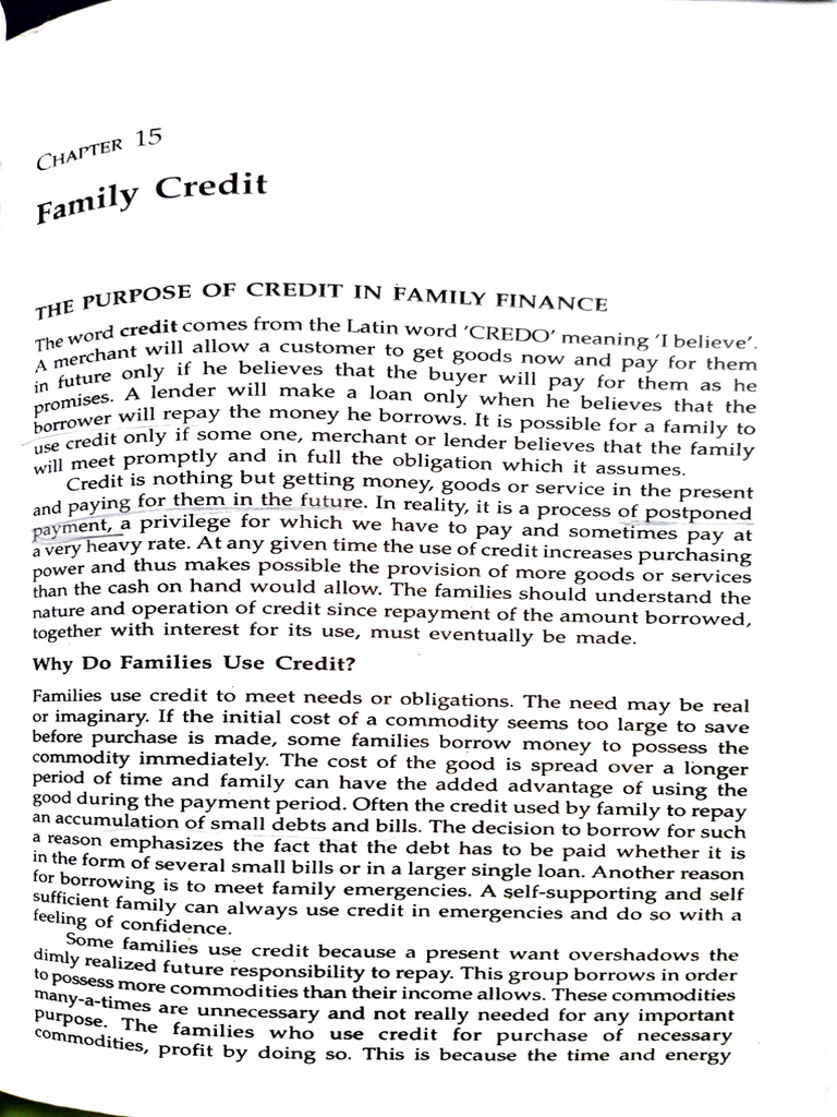 Understanding Family Credit Usage | PDF | Credit | Finance & Money ...
