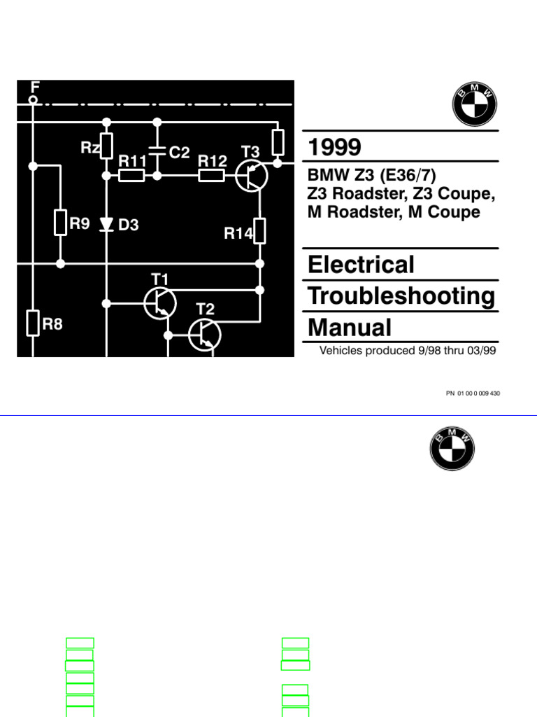 Bmw z3 m Roadster z3 m Coupe 1999 Electrical Troubleshooting Manual ...