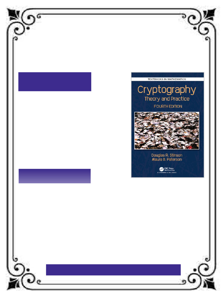 Cryptography: Theory and Practice 4th Edition Douglas R. Stinson eBook ...