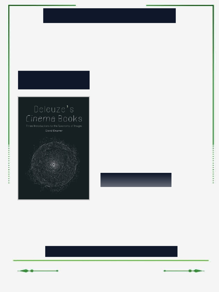 Deleuze's Cinema Books: Three Introductions to the Taxonomy of Images ...