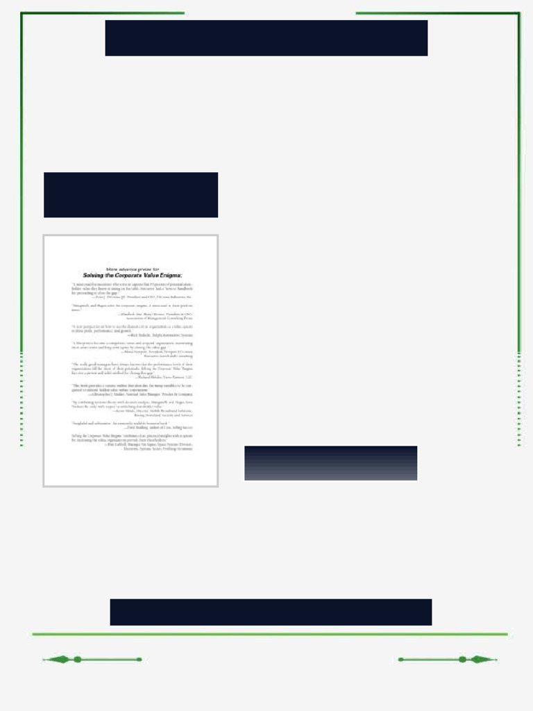 Solving the Corporate Value Enigma A System to Unlock Shareholder Value ...