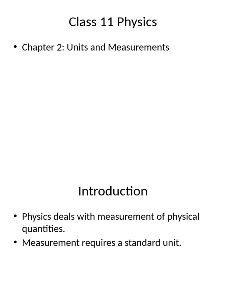 Class_11_Physics_Chapter_2_Units_and_Measurements | PDF