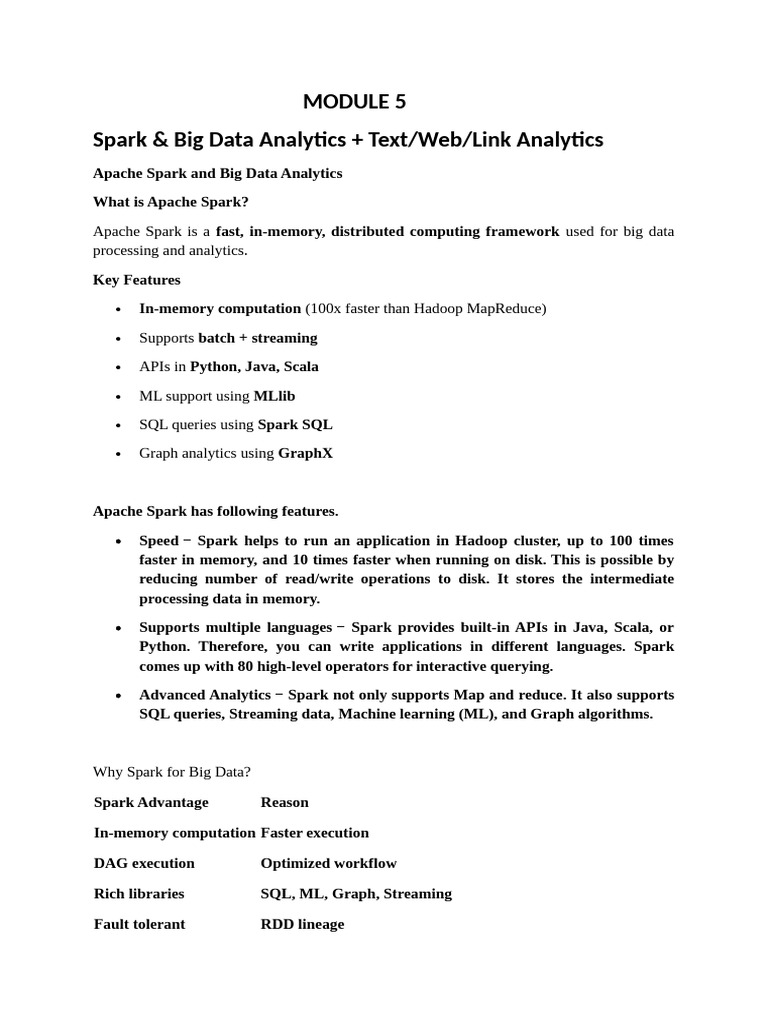 MODULE 5 | PDF | Apache Spark | Apache Hadoop