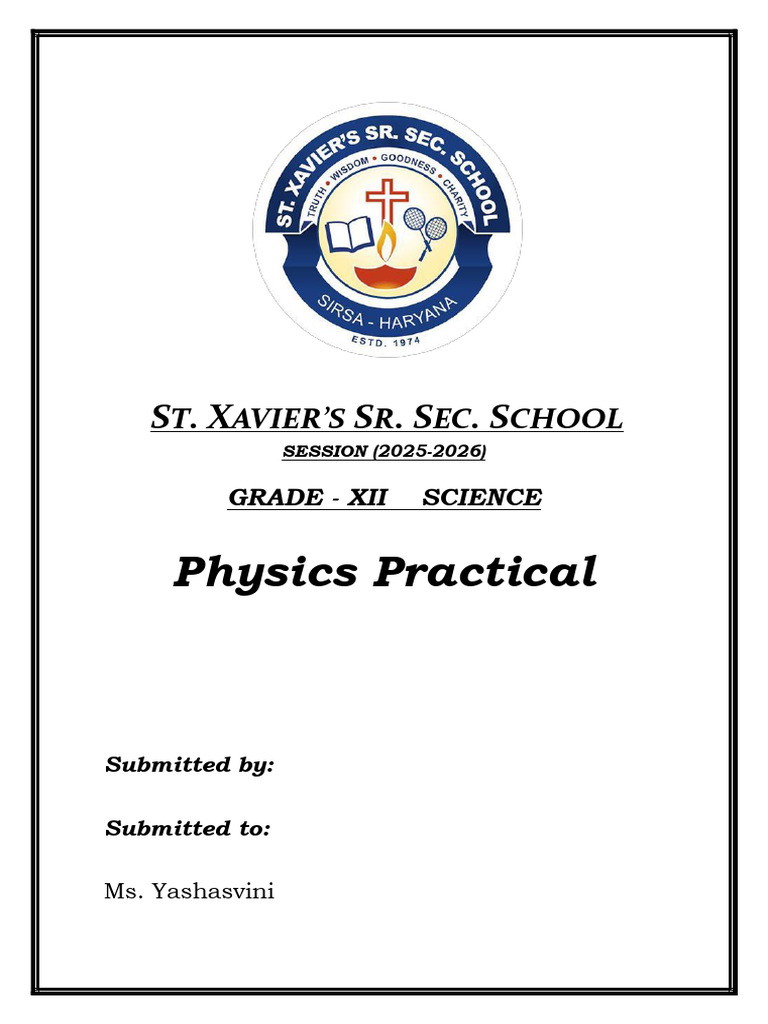 Grade XII Physics Practical Report | PDF