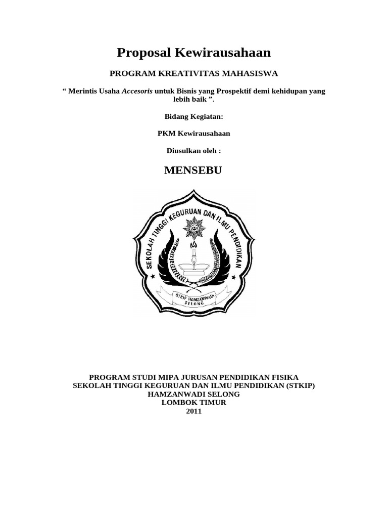 Contoh Proposal Wirausaha | PDF