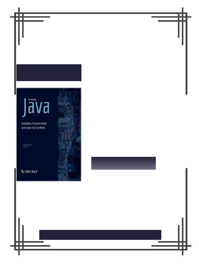 Learning Java Beginning programming with java for dummies First Edition ...
