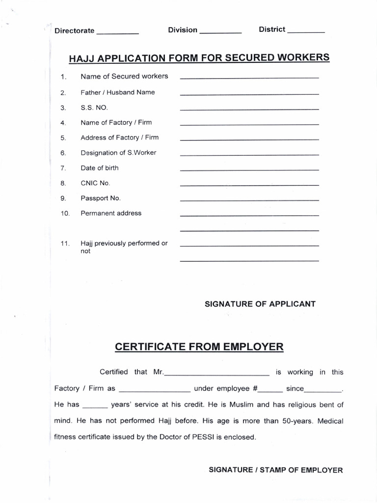 Hajj App Form | PDF