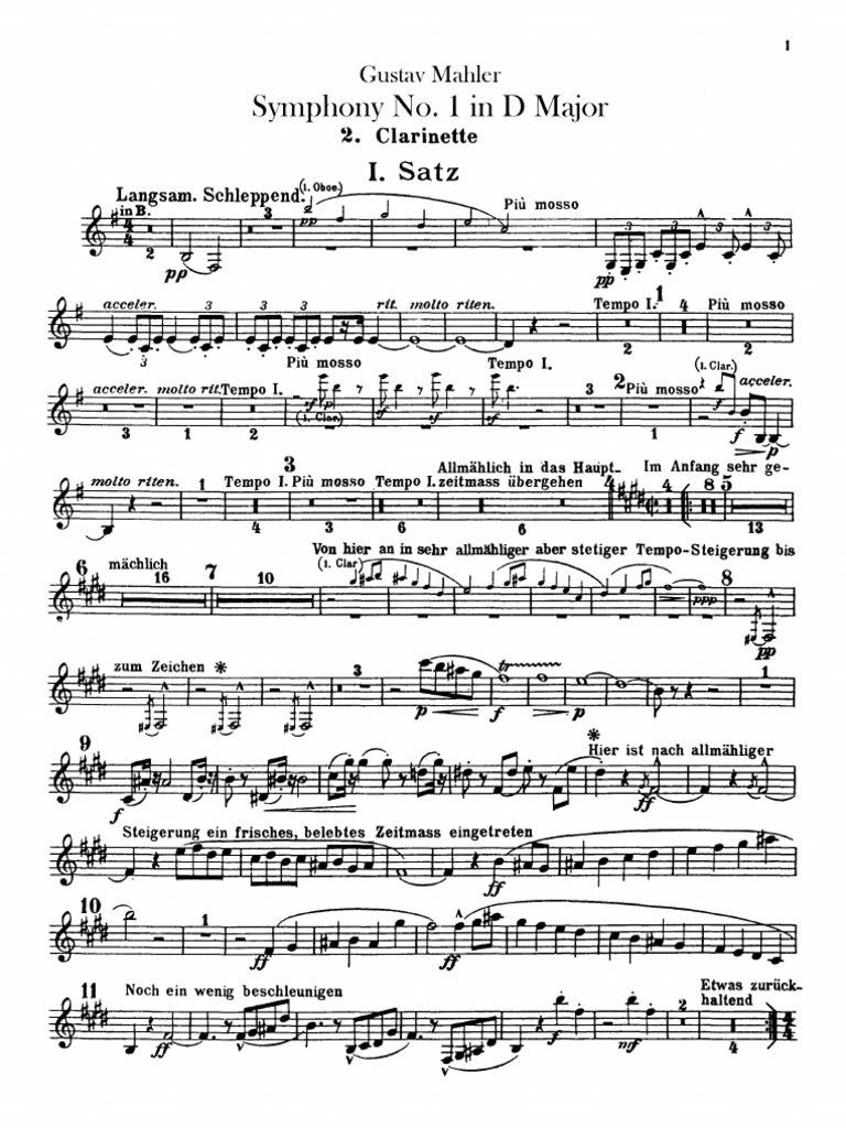 SINFONIA 1 - MAHLER - CLARINETE 2 | PDF