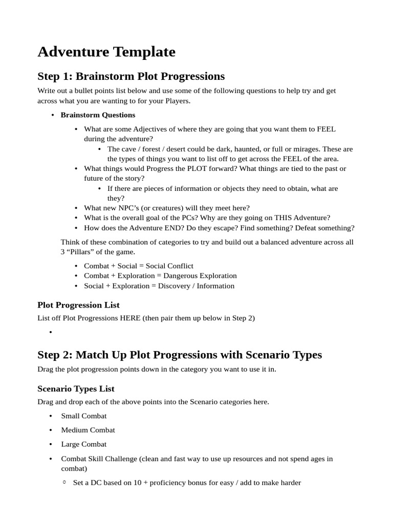 Session Template DC20 | PDF | Gaming