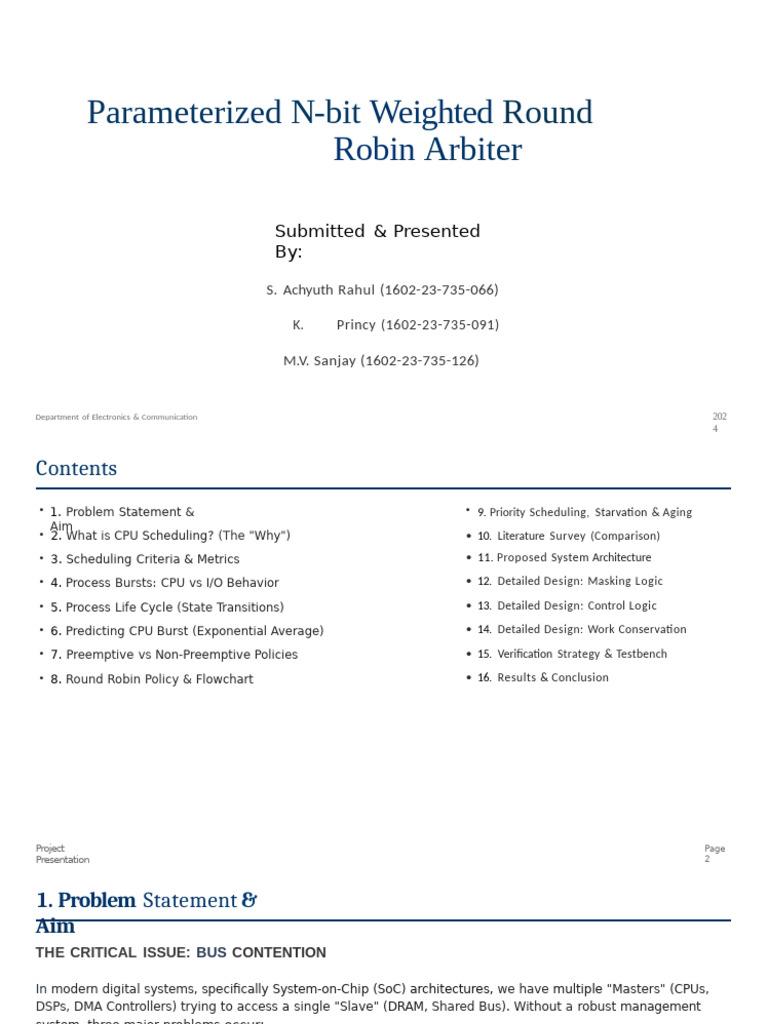 Weighted Round Robin Arbiter - Detailed Presentation | PDF | Scheduling ...