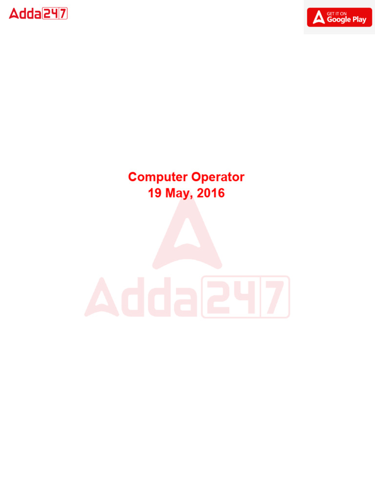 UP Police Computer Operator Official Paper Held on 19 May 2016 Shift 2 ...